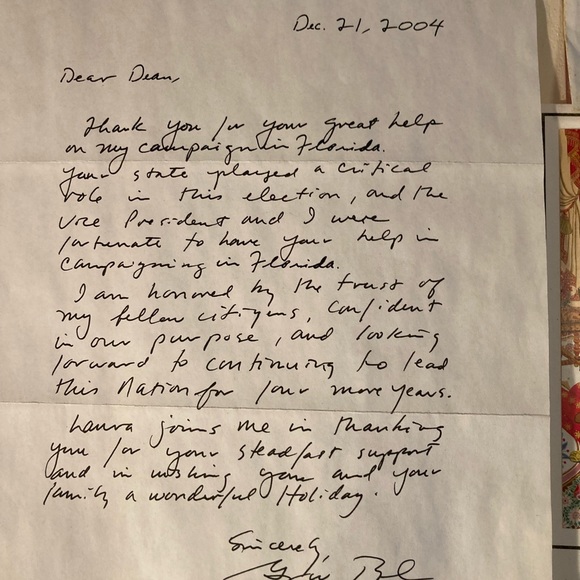 George W.Bush | Other | Hand Written Thank You Letter From George W ...